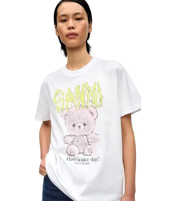GANNI Relaxed Fit Cotton T-shirt
