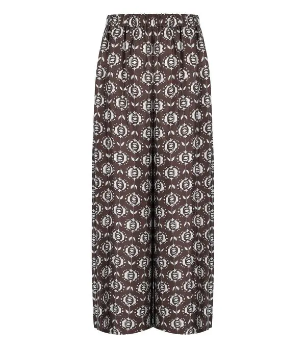 Max Mara Tortona Silk Pants - Brown