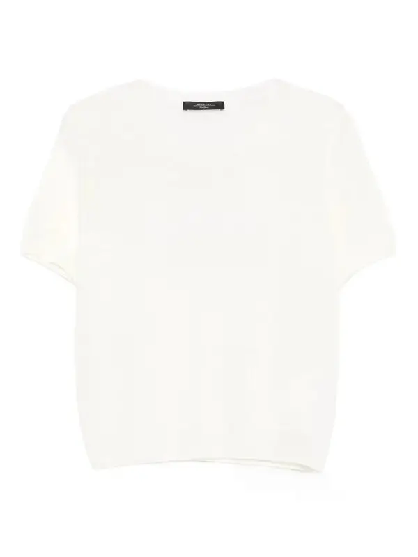 Max Mara Short-sleeve Round-neck Sweater - White
