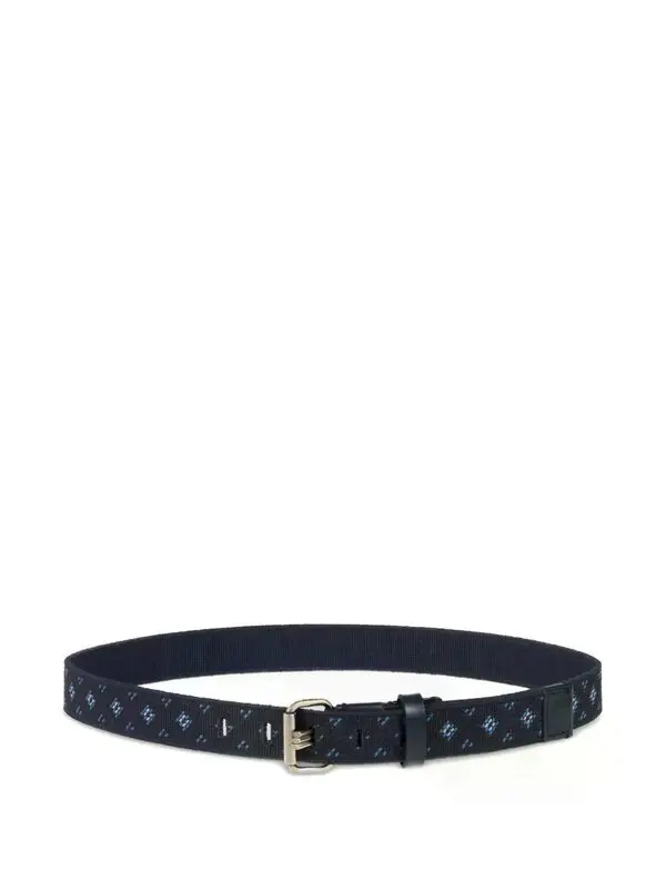 Etro Embroidered Cotton Belt - Blue
