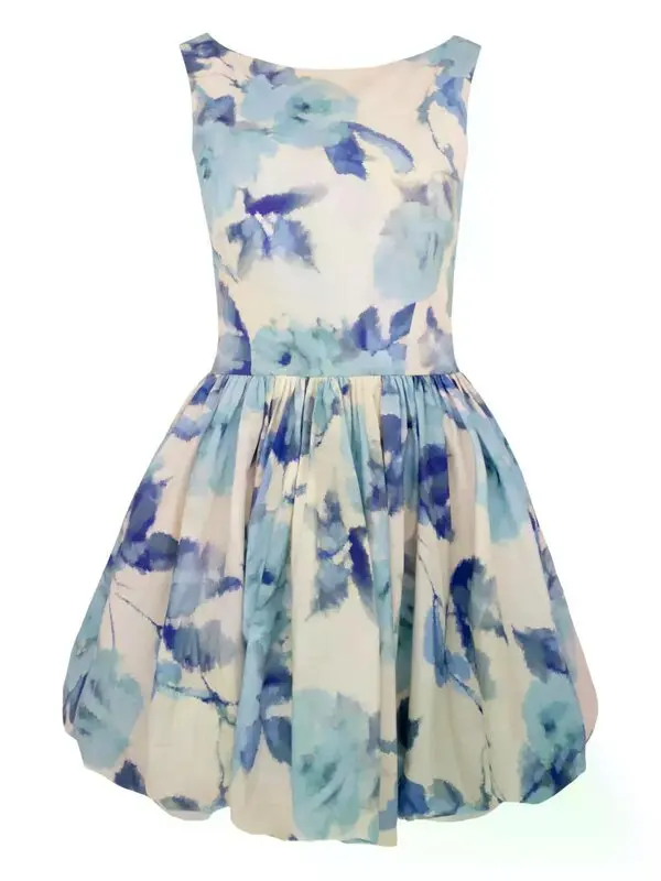 Azeeza Ananya Floral-pattern Mini Dress - Blue
