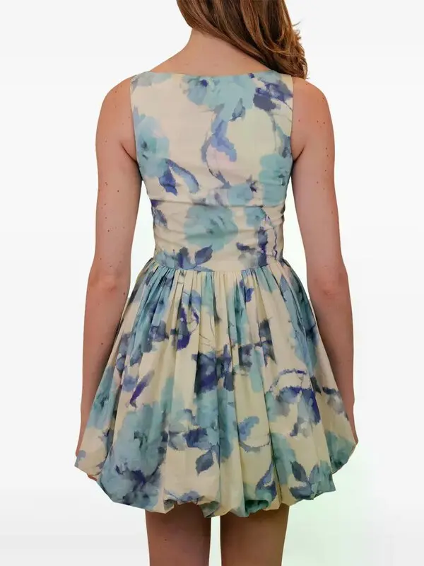 Azeeza Ananya Floral-pattern Mini Dress - Blue