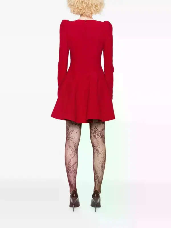 Alexander McQueen Fitted Puff-sleeve A-line Dress - Red