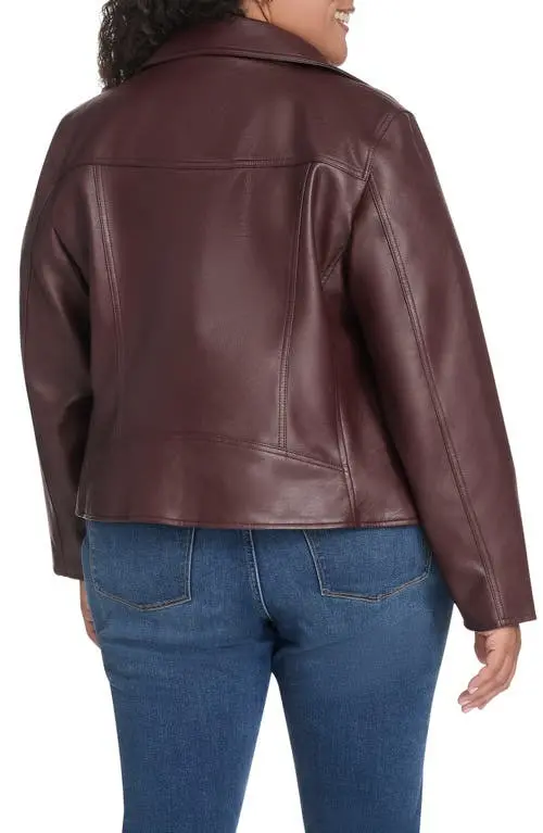 LEVI'S Slim Fit Faux Leather Moto Jacket - Oxblood