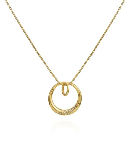 Vince Camuto Interlocking Circle Pendant Necklace - 14k Gold Plated