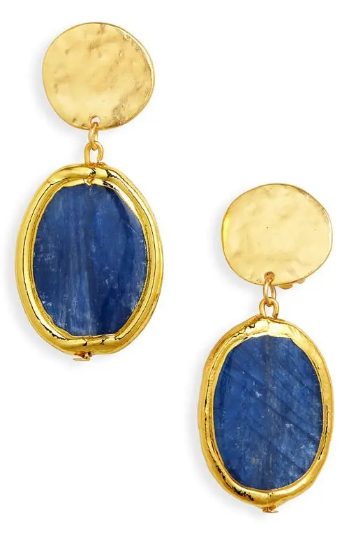 KARINE SULTAN Kyanite Clip-on Drop Earrings - Gold
