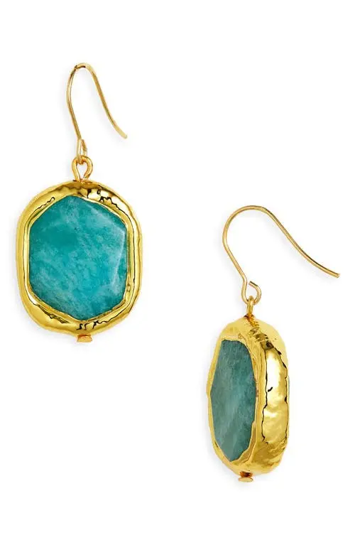 KARINE SULTAN Amazonite Drop Earrings - Gold