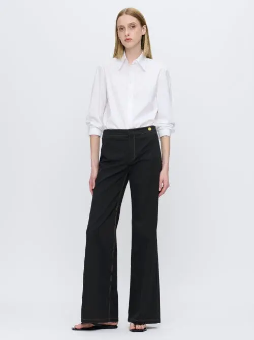 CALLAS MILANO Jane Cotton Stretch Flare Trouser - Black