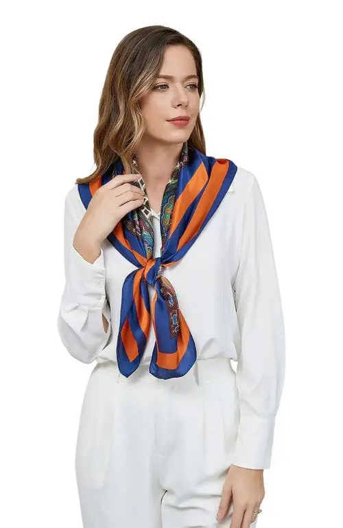 SILKSILKY Pure Silk Bohemian Square Scarf - Multi