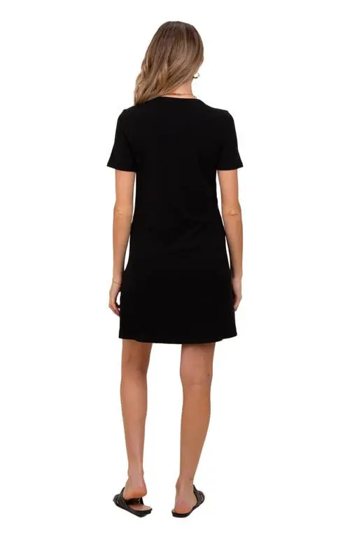 PINKBLUSH Ribbed Knit Basic T-shirt Dress