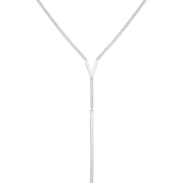 Vince Camuto V Lariat Necklace - Silver Tone