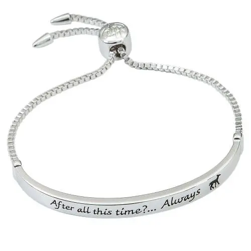 HARRY POTTER Snape's Plated Love Always Bar Lariat Bracelet - Silver