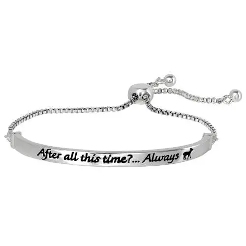 HARRY POTTER Snape's Plated Love Always Bar Lariat Bracelet - Silver