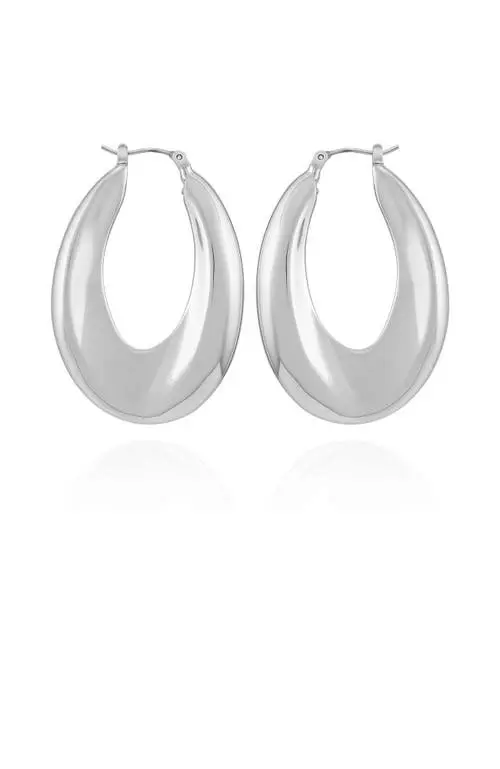 Vince Camuto Bold Oval Hoop Earrings - Silver Tone