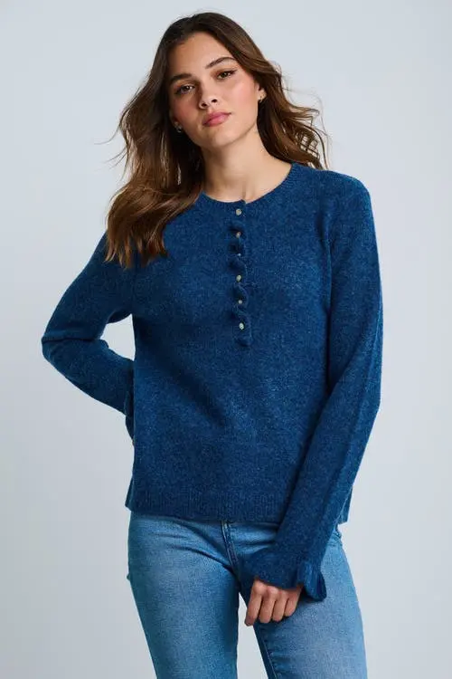 Lisa Todd The Allure Knit Henley - Denim