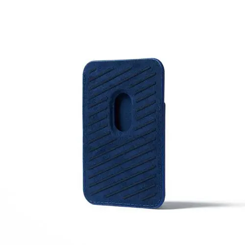 MUJJO Full Leather Magsafe Wallet For Iphone - Monaco Blue