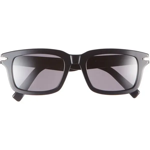Dior Blacksuit S16i 52mm Rectangular Sunglasses - Shiny Black/smoke