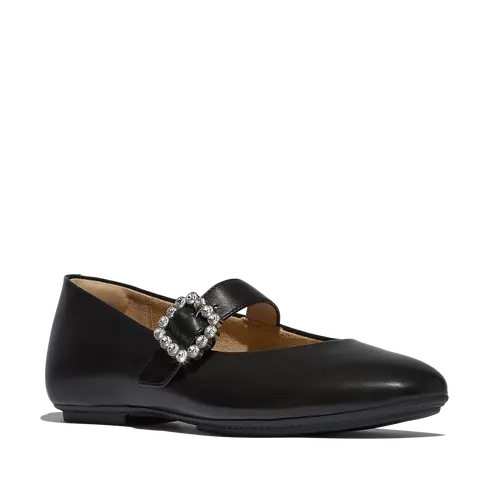 Fitflop Delicato Crystal-buckle Leather Mary Janes - Black