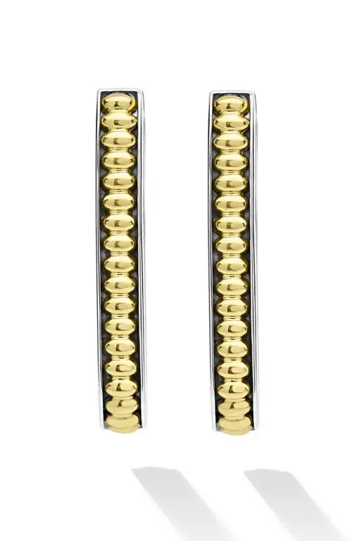 Lagos Large Two-tone Linear Hoop Earrings