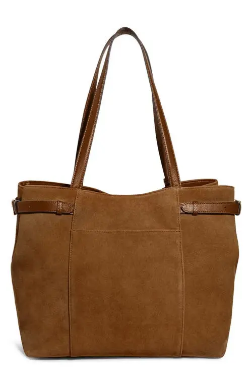 AIMEE Gramercy Leather Tote - Coffee Suede
