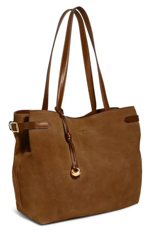 AIMEE Gramercy Leather Tote - Coffee Suede