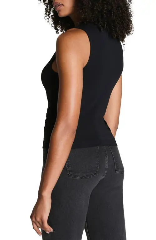 Spanx Sleek Ruched Jersey Tank Top - Classic Black
