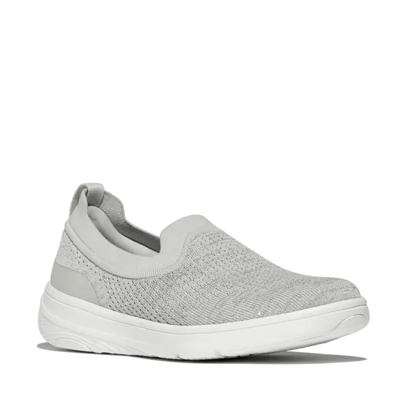 Fitflop Super-q Knit Slip-ons - Arctic Grey/silver