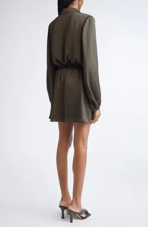 Ramy Brook Carolyn Long Sleeve Satin Wrap Dress