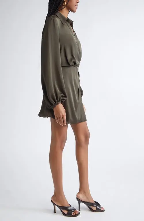 Ramy Brook Carolyn Long Sleeve Satin Wrap Dress