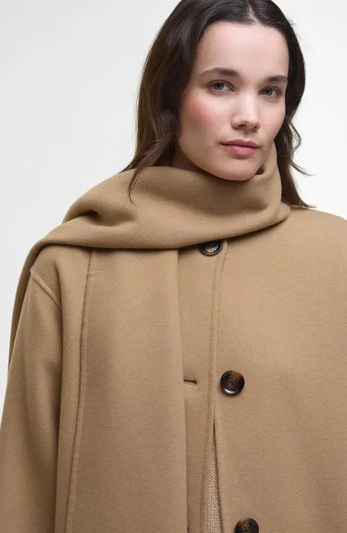 Barbour Clementine Scarf Detail Wool Blend Coat