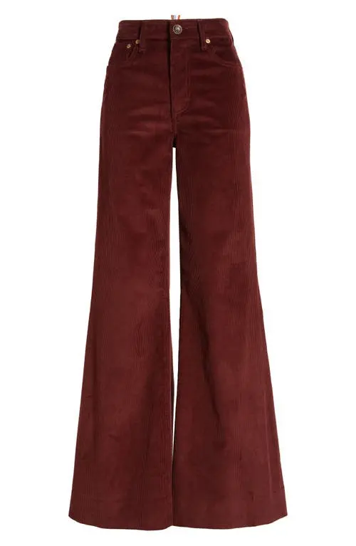 Rag & Bone Skylar High-waisted Corduroy Flare Pants - Brgdy