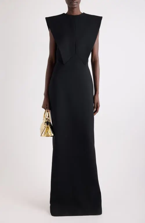 Givenchy Structured Wool Blend Crepe Evening Gown