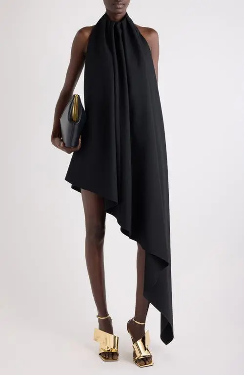Givenchy Wool Asymmetric Halter Dress - Black