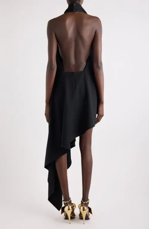 Givenchy Wool Asymmetric Halter Dress - Black