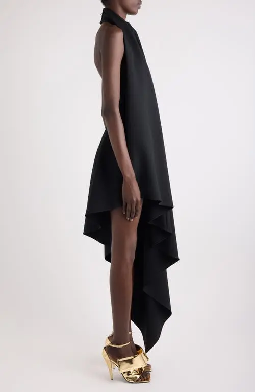 Givenchy Wool Asymmetric Halter Dress - Black