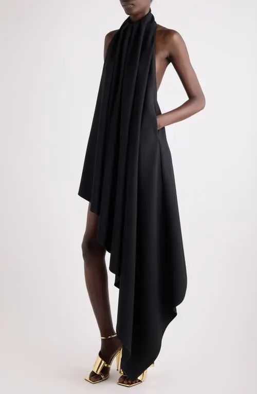 Givenchy Wool Asymmetric Halter Dress - Black