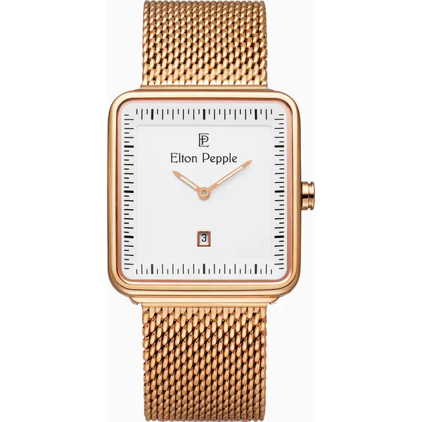 ELTON PEPPLE Modern Norwood Rose Gold Watch - Eggshell White/rose Gold
