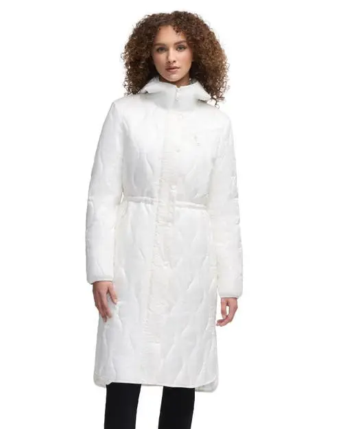 Pajar Onion Quilted Longline Anorak - White Op