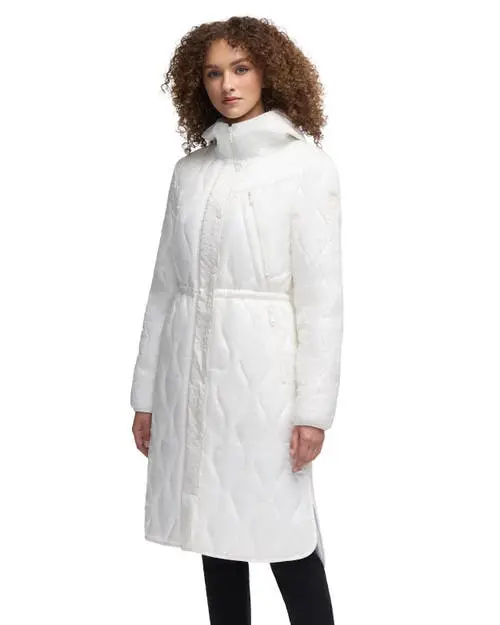 Pajar Onion Quilted Longline Anorak - White Op