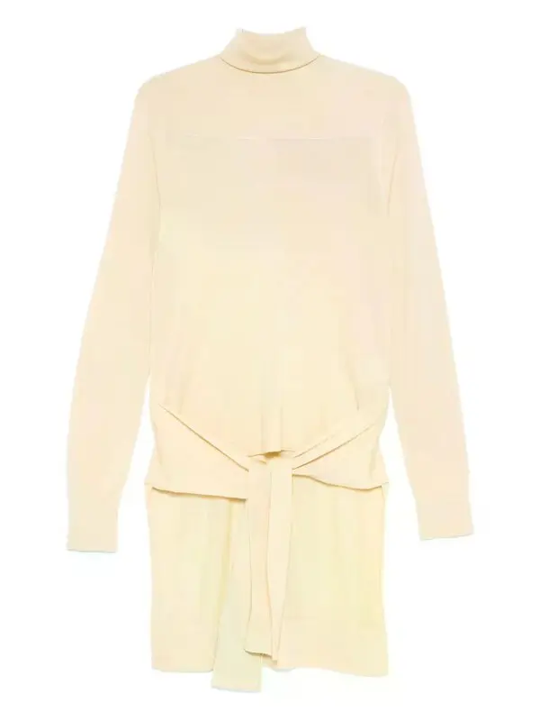 TOTEME Tie-detailed Turtleneck Dress - Neutrals