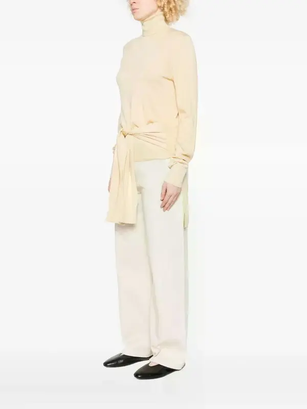 TOTEME Tie-detailed Turtleneck Dress - Neutrals
