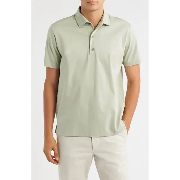 AURELIEN Aur1 Solid Cotton Polo - Olive