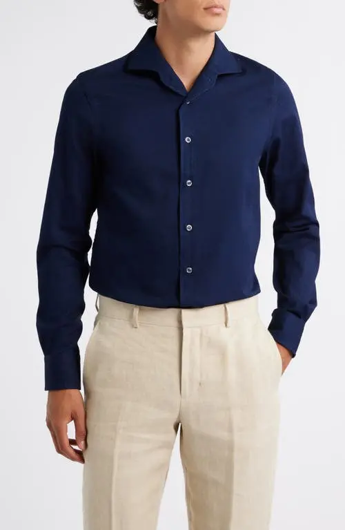 AURELIEN Denim Button-up Shirt - Navy