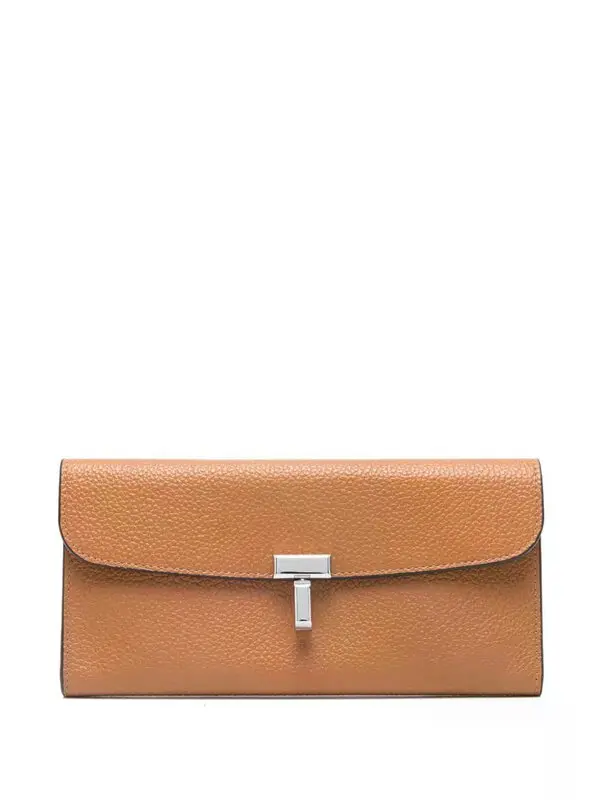 TOTEME T-lock Leather Wallet - Neutrals