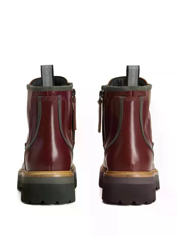 Woolrich Main Leather Combat Boots - Red