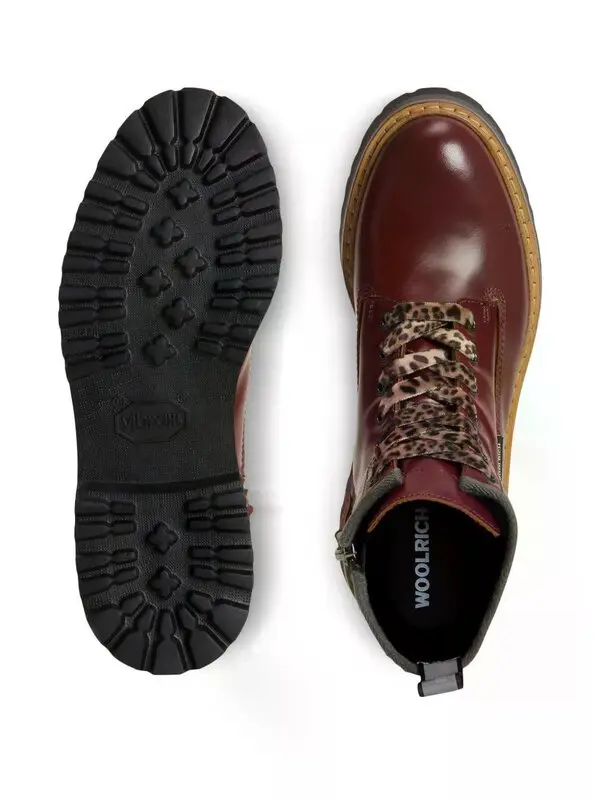 Woolrich Main Leather Combat Boots - Red