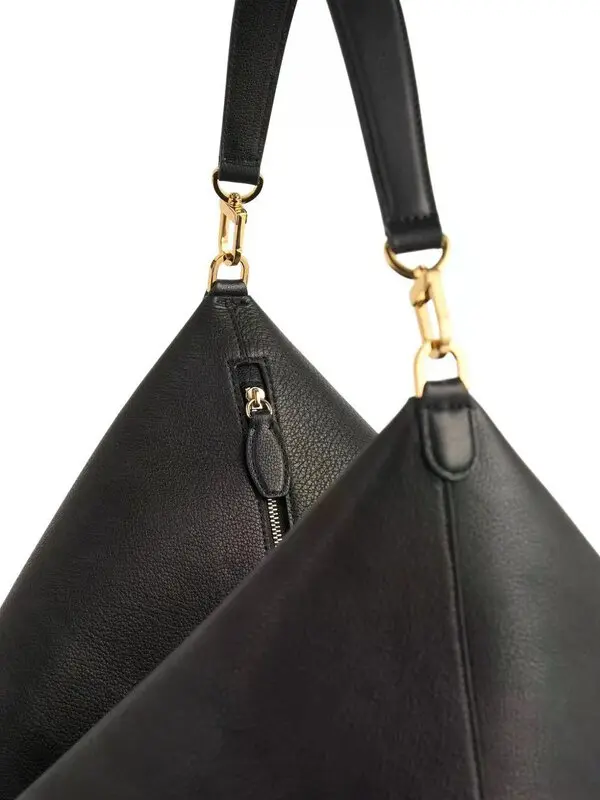 TOTEME Bevel Leather Shoulder Bag - Black