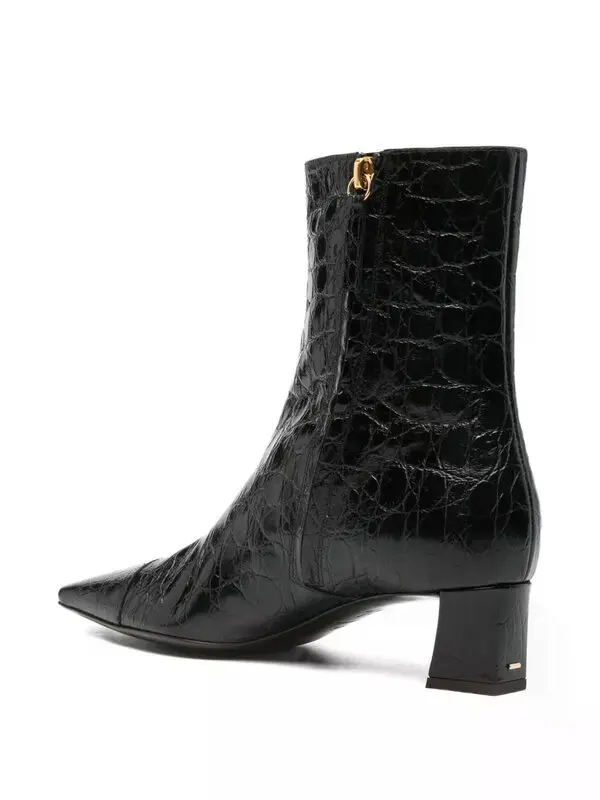 GIUSEPPE ZANOTTI Crocodile-effect Block-heel Boots