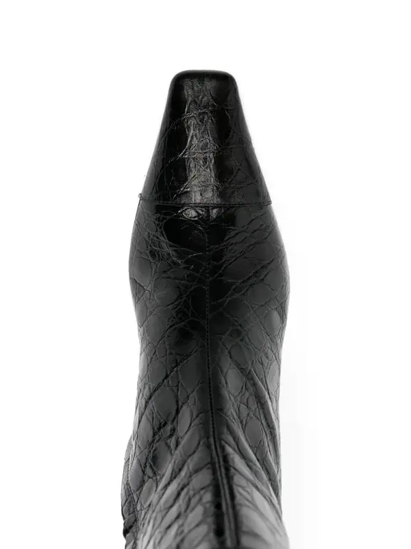 GIUSEPPE ZANOTTI Crocodile-effect Block-heel Boots