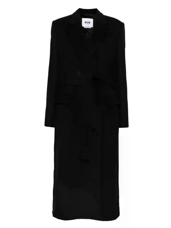 MSGM Belted Notched Coat